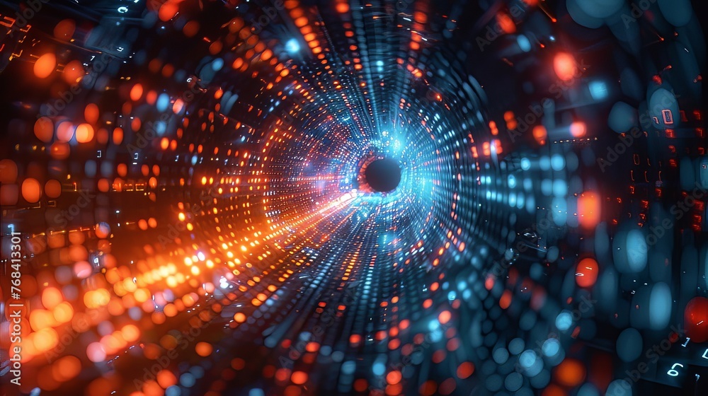 Data Encryption A Visually Striking Image Of Data Streams Transformed Into Intricate Patterns