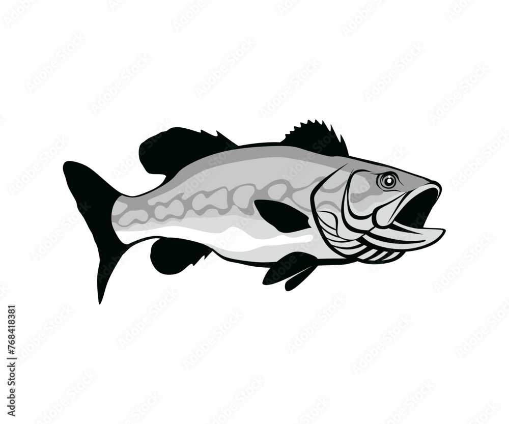 Largemouth Bass logo Vector, Unique Largemouth Bass Fish jumping out of ...