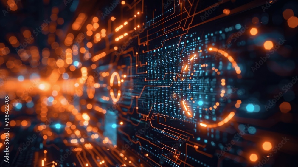 Algorithms at work in a tech lab's digital interface, demonstrating the ...