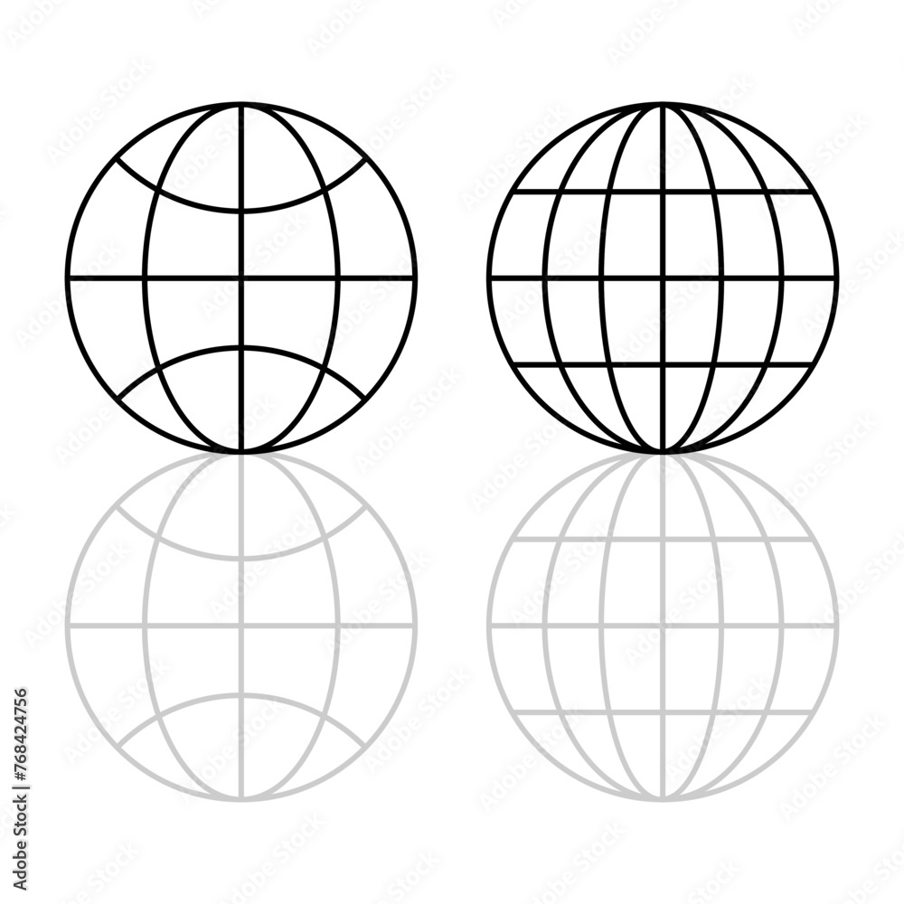 Globe outline. Globe earth,. Vector outline illustration. Geometry grid ...