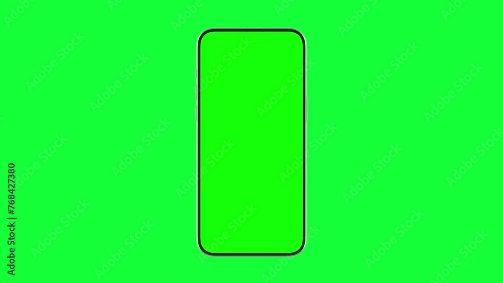 Smartphone Display with Green Screen for Chroma Key. Zoom at Mock Up of ...