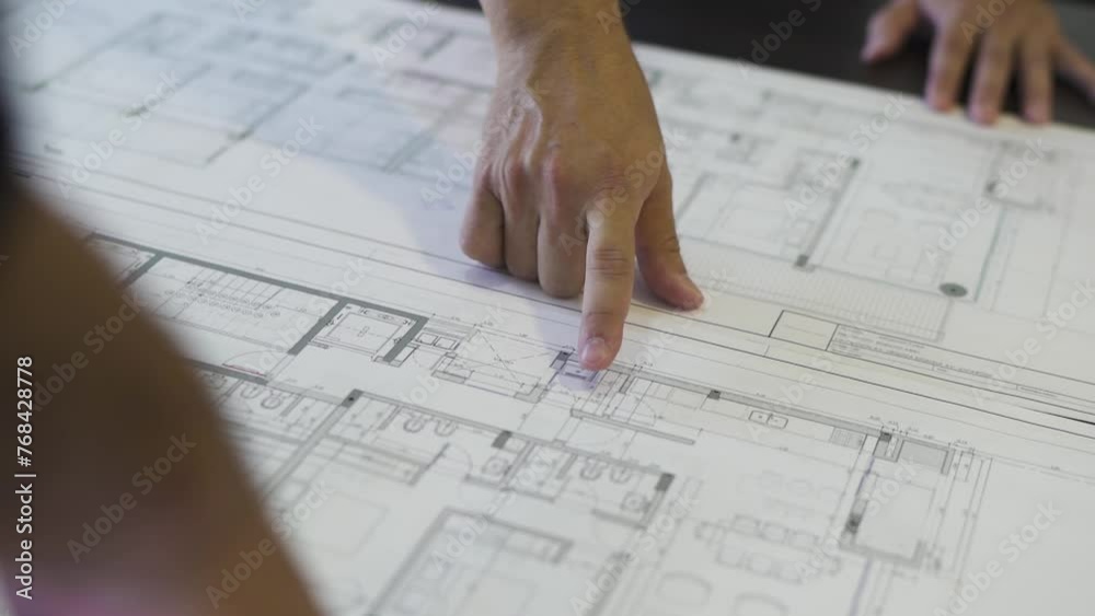 An architect traces the outline of a house plan, guiding us through the ...