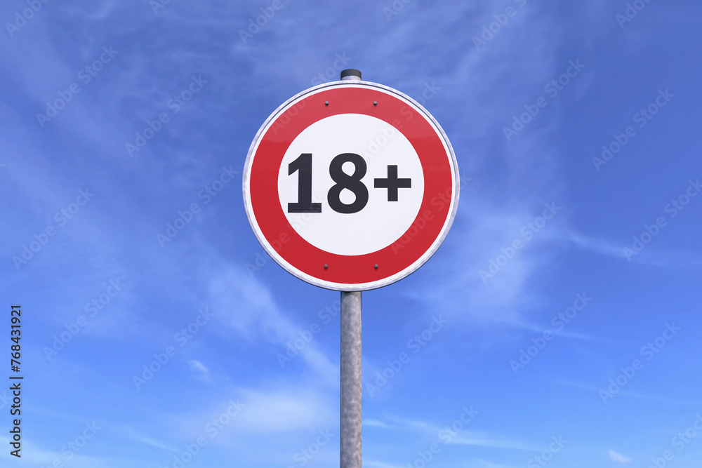 3d rendering of a traffic sign - 18 sign warning symbol - In the ...