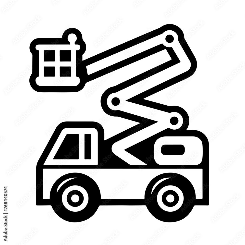 cherry picker as a simple single icon logo vector illustration ...