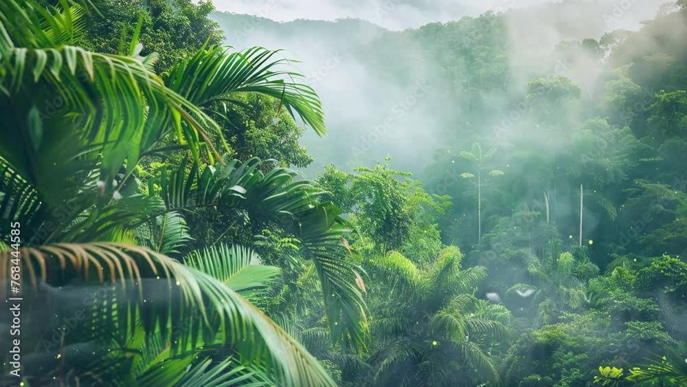 tropical rainforest landscape forest scenic with jungle. seamless ...