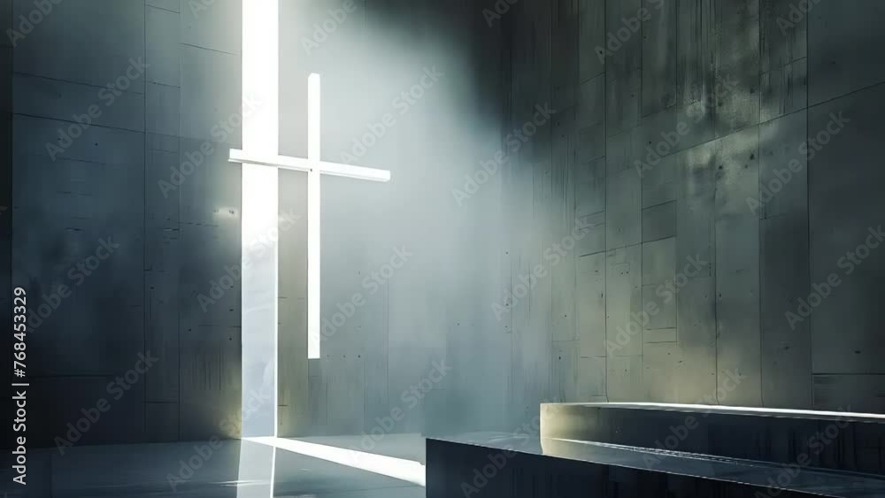 Vidéo Stock An airy view of a religious space with an open layout ...