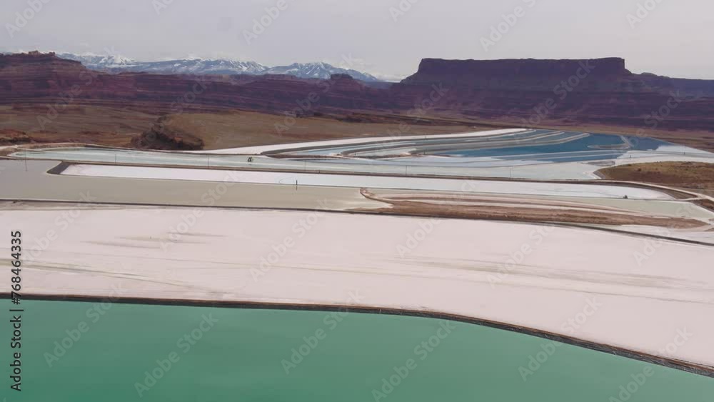 A spectacular 4K drone shot of the Potash Evaporation Ponds in Moab ...
