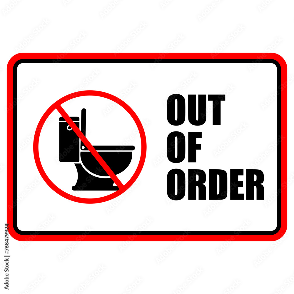 Bathroom out of Order, sign vector Stock Vector | Adobe Stock
