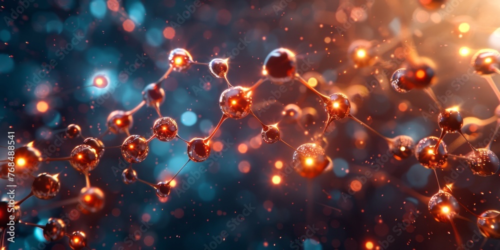 Texture of an atomic biological molecule. structure molecule background ...