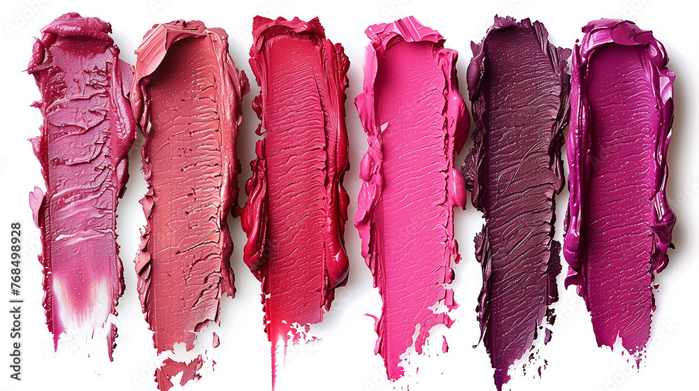 Lipstick Swatches. A collection of vibrant lipstick swatches showcasing ...