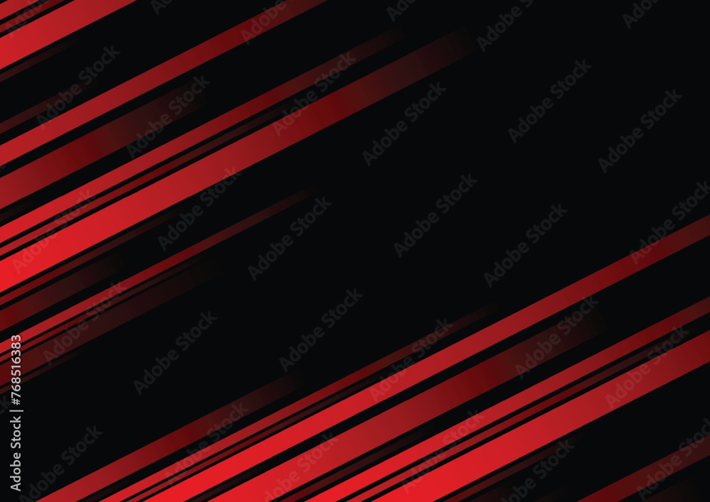 Abstract red line and black background for business card, cover, banner ...