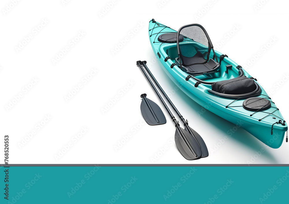 Turquoise Kayak 3D Render: Black Seats, Storage Compartment, 3D Kayak ...