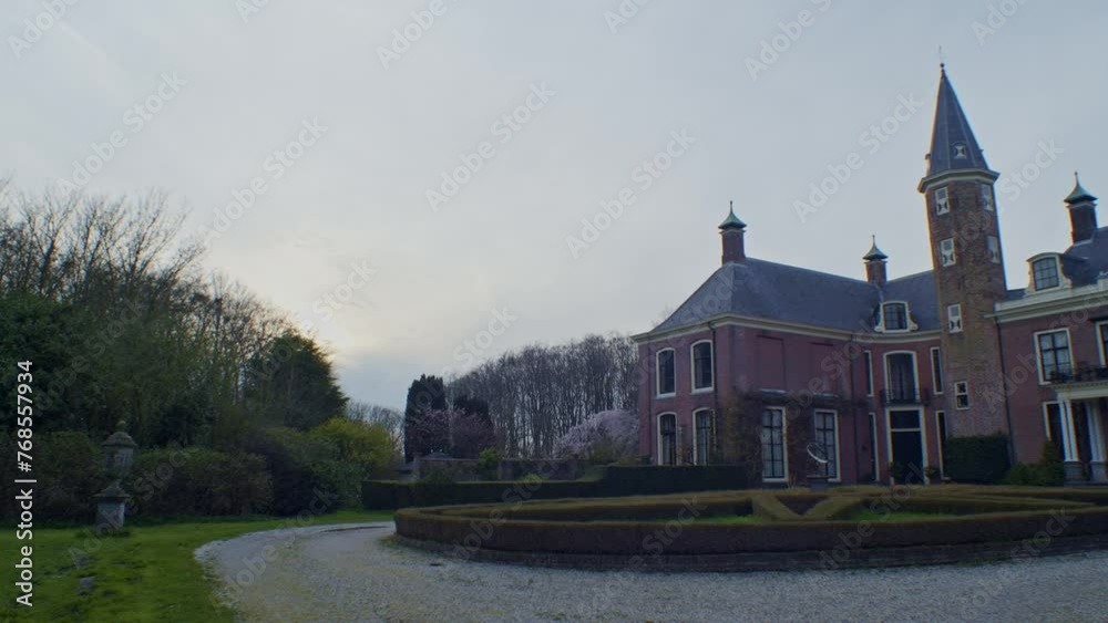 slow cinematic walkthrough scenery of european traditional authentic ...