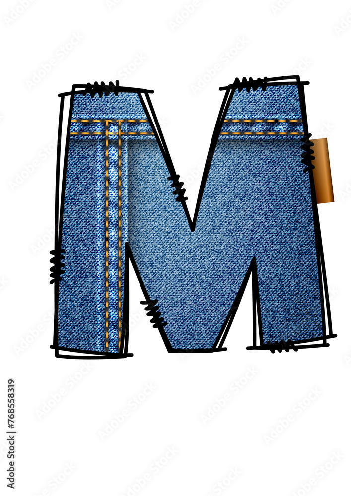 Doodle Alphabets, Blue Denim Alphabet, Denim Alphabet, Doodle Denim ...