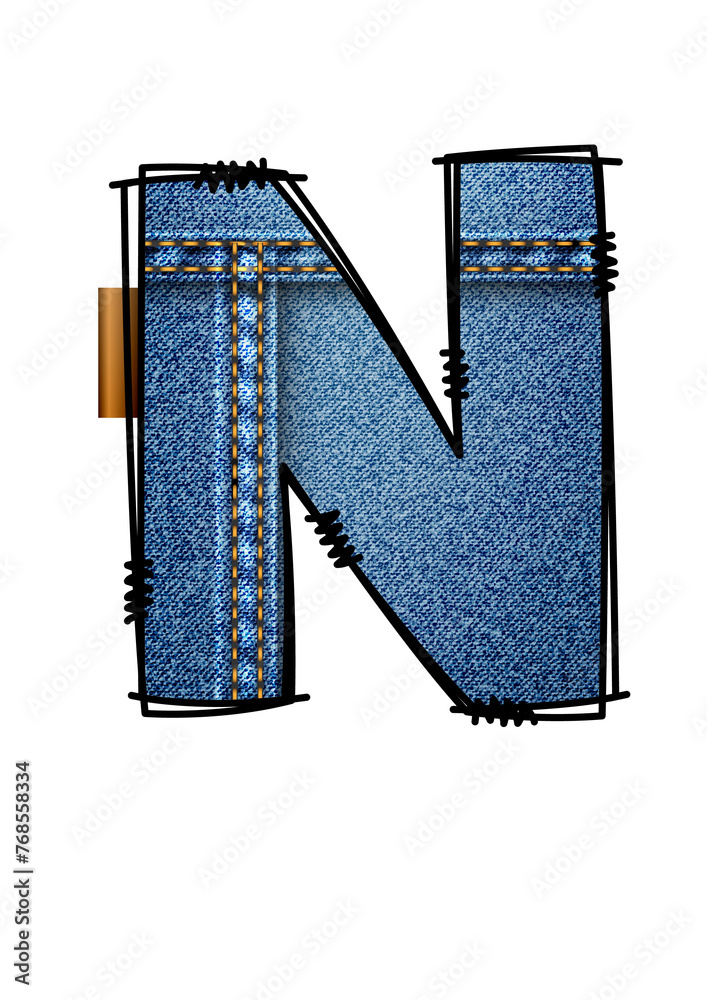 Doodle Alphabets, Blue Denim Alphabet, Denim Alphabet, Doodle Denim ...