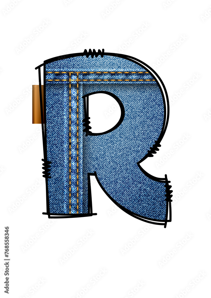 Doodle Alphabets, Blue Denim Alphabet, Denim Alphabet, Doodle Denim ...