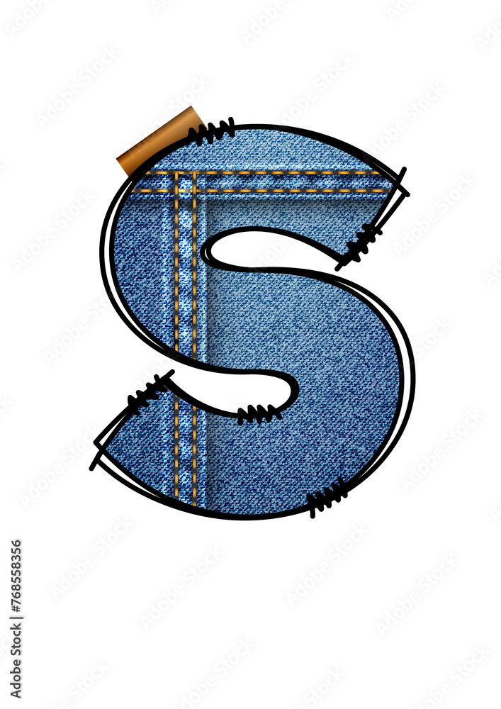 Doodle Alphabets, Blue Denim Alphabet, Denim Alphabet, Doodle Denim ...