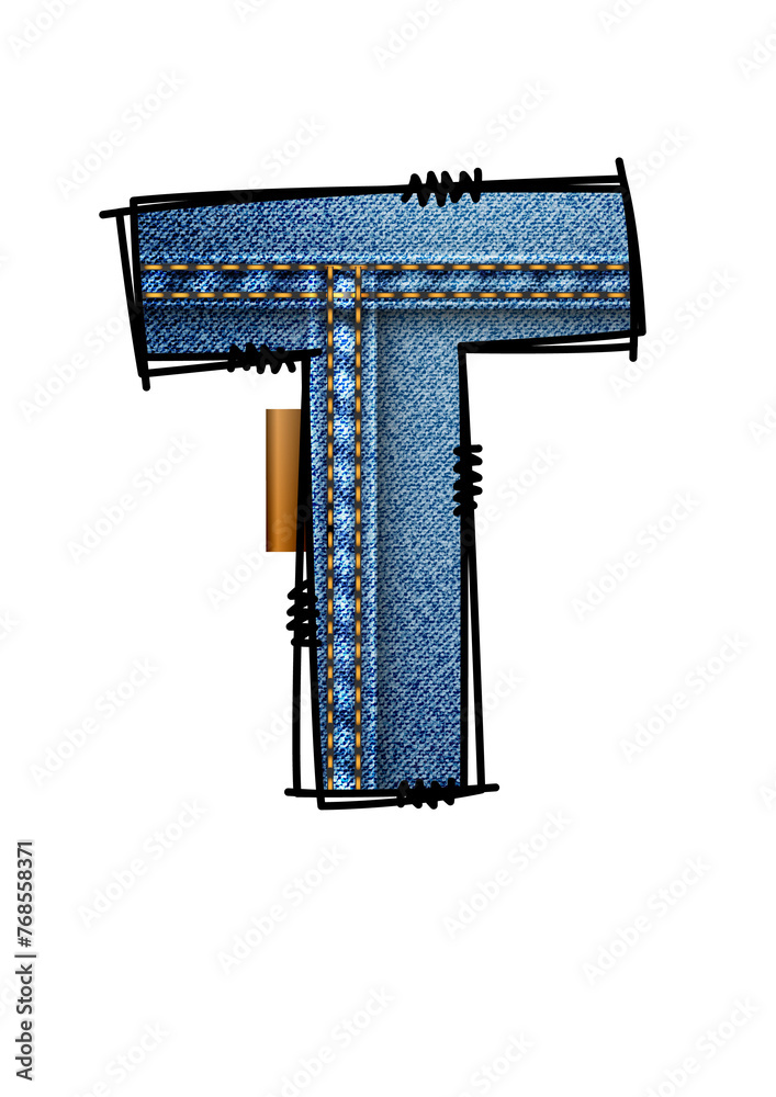 Doodle Alphabets, Blue Denim Alphabet, Denim Alphabet, Doodle Denim ...