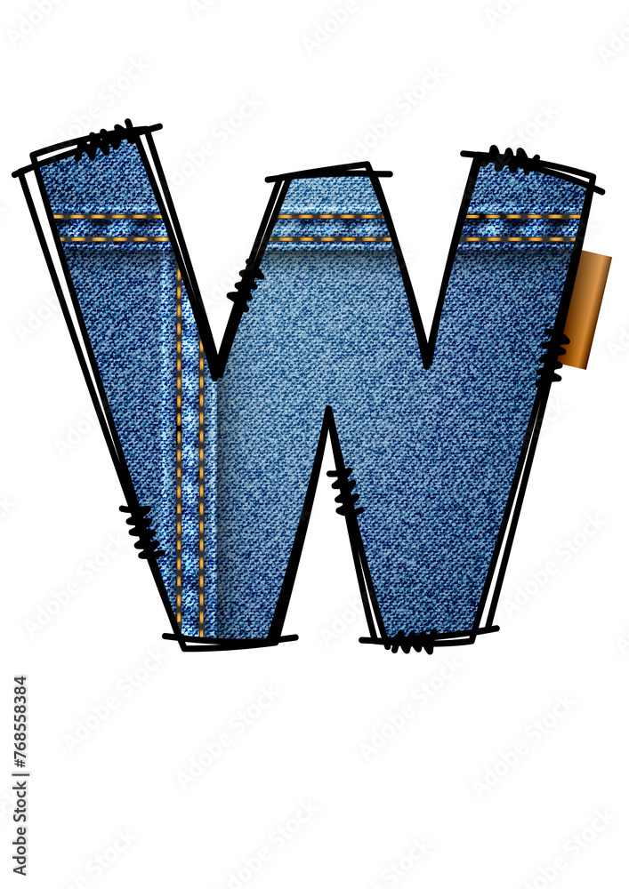 Doodle Alphabets, Blue Denim Alphabet, Denim Alphabet, Doodle Denim ...