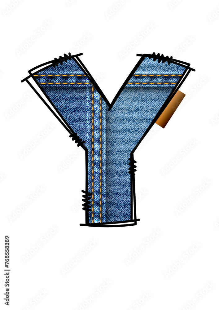 Doodle Alphabets, Blue Denim Alphabet, Denim Alphabet, Doodle Denim ...