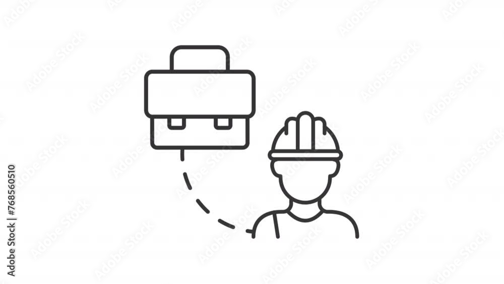 B2E ecommerce line animation. Business to employee animated icon ...