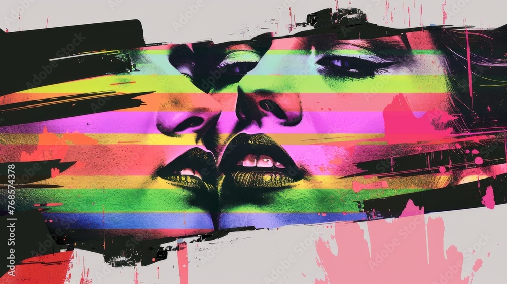 LGBT pride two girls kiss, Y2k art for t-shirts and clothes, lips kiss ...