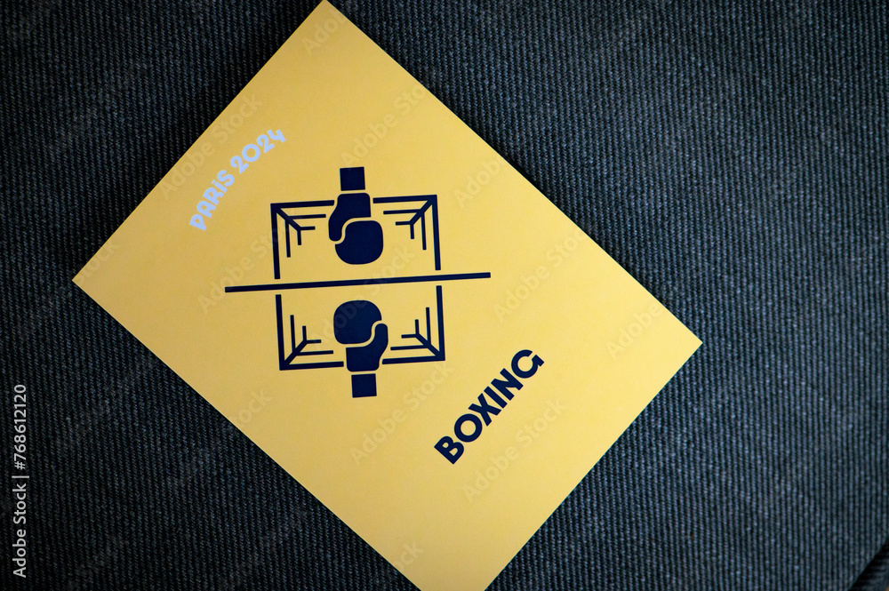 Boxing pictogram for paris 2024 summer olympics. Official icon of sport ...
