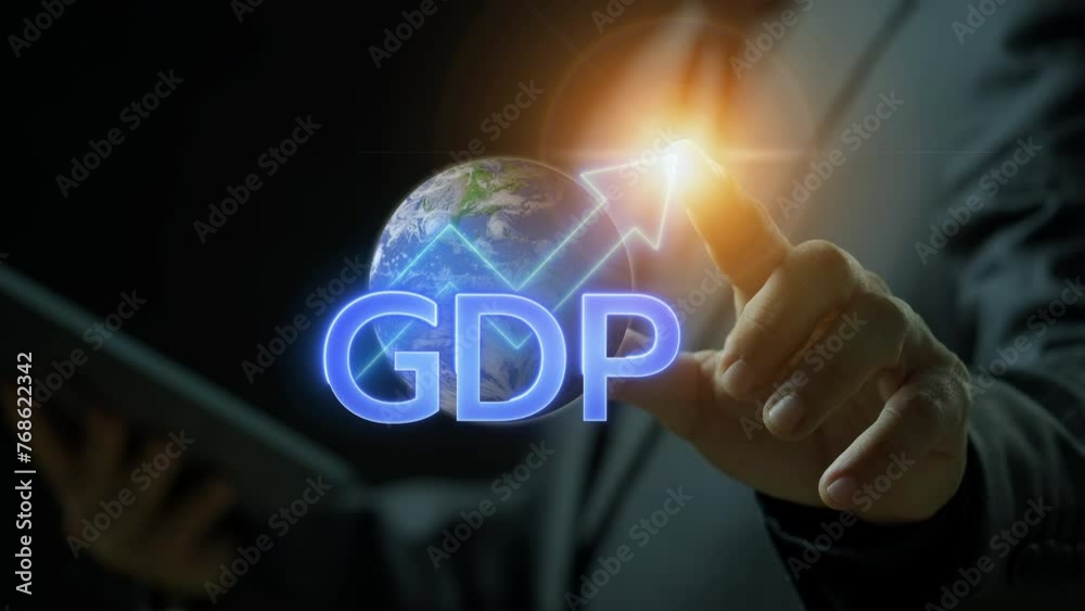 GDP Growth concept. domestic financial growth charts, global economy, national budgets, GDP ...