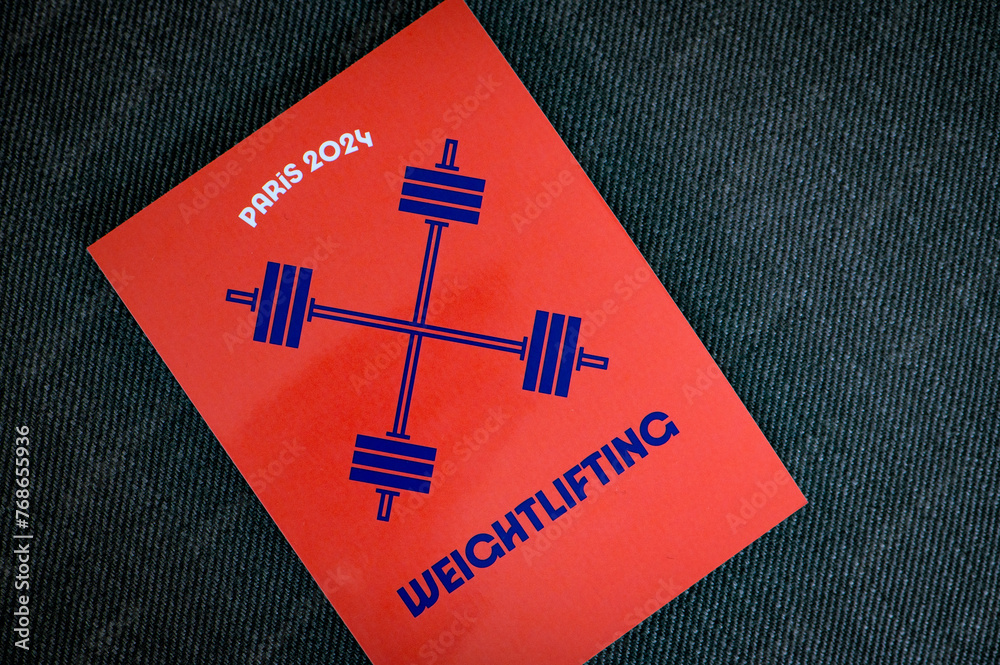 Weightlifting pictogram for paris 2024 summer olympics. Official icon ...