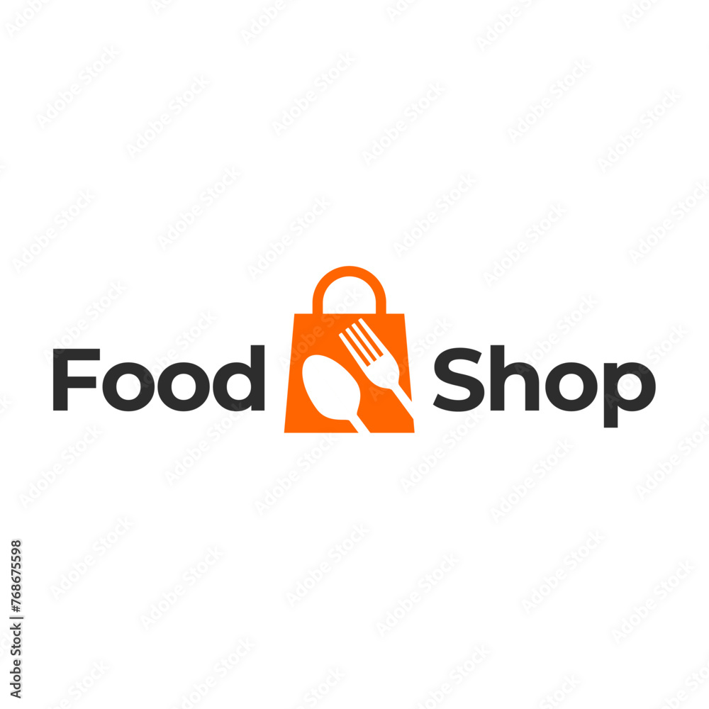 Food shopping logo or food logo. Unique Food Shopping And Retail Logo ...