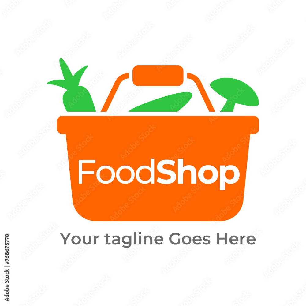 Food shopping logo or food logo. Unique Food Shopping And Retail Logo ...