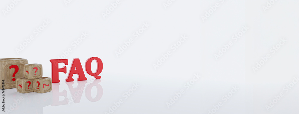 Empty Space of Frequently Asked Questions wih Question Mark Cubes for ...