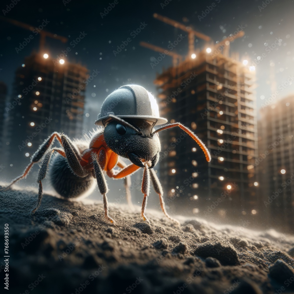 A captivating and awe-inspiring artistic macro photograph of an ant ...