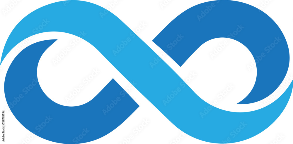 Blue Infinity logo icon. Eternity, infinite, endless, loop symbols ...