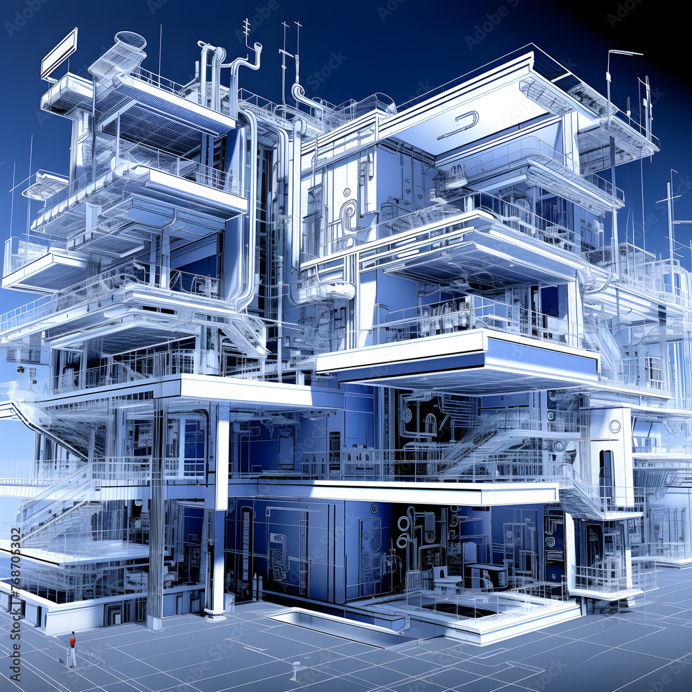 Foto de Detailed 3D Blueprint & Schematic Designs in Architectural ...