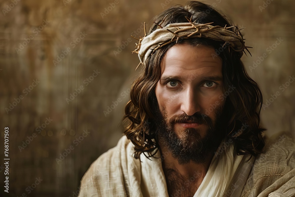 Artistic depiction of Jesus Christ, the holy savior and biblical figure ...