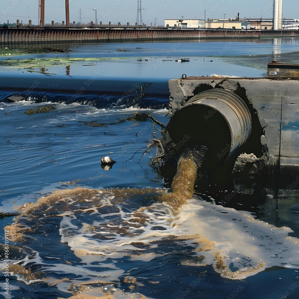 Visual representation of industrial water pollution with wastewater ...