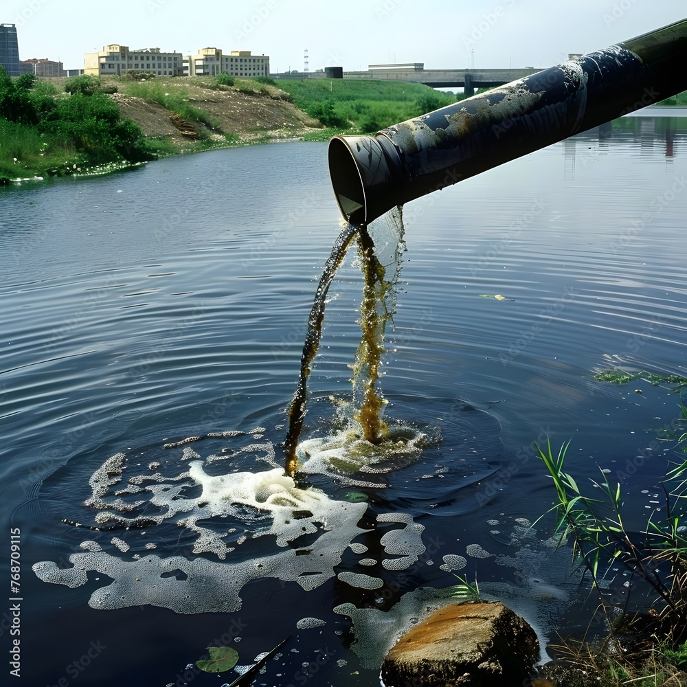 Visual representation of industrial water pollution with wastewater ...