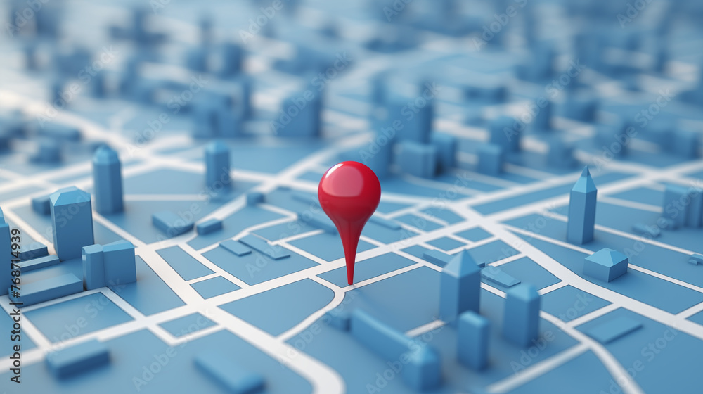 Location Pinpointing on 3D City Map for Efficient Route Planning Stock ...