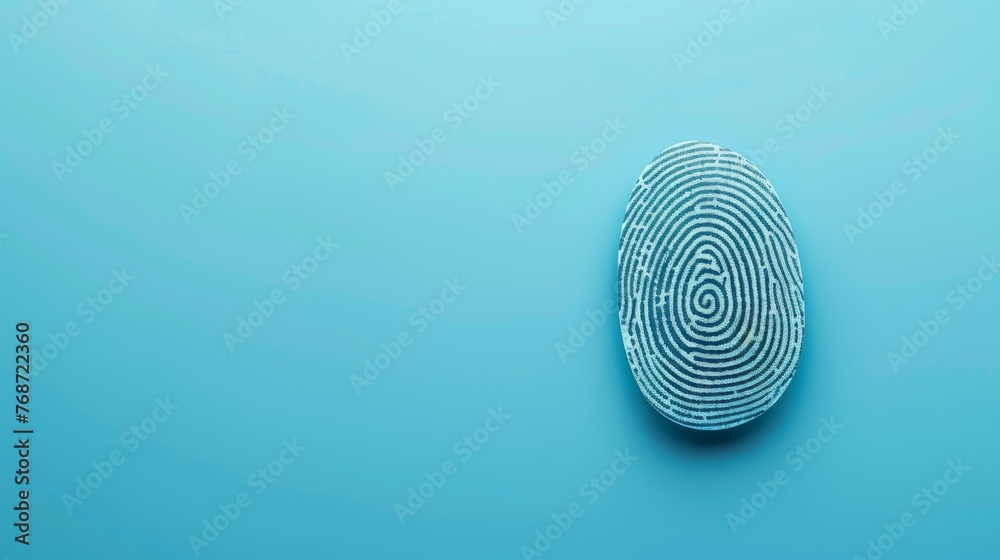 An image showing a blue background with a fingerprint overlay on top ...