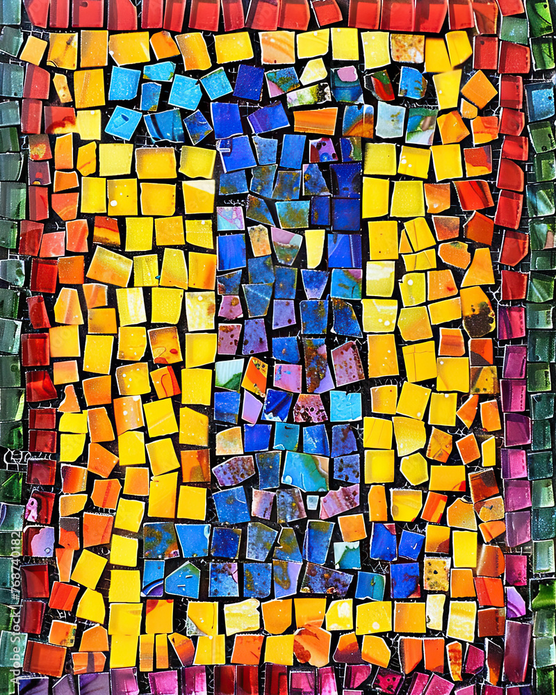 The "I" takes center stage as a vivid mosaic masterpiece, its tesserae ...