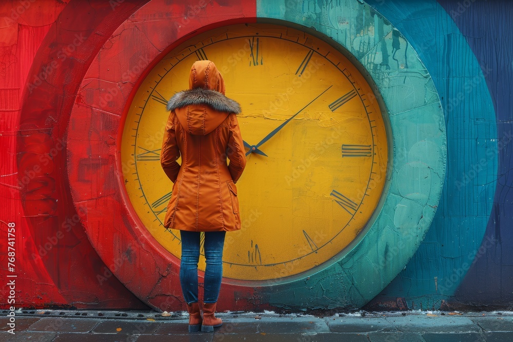 The conceptual realm where the passage of time is depicted through the ...