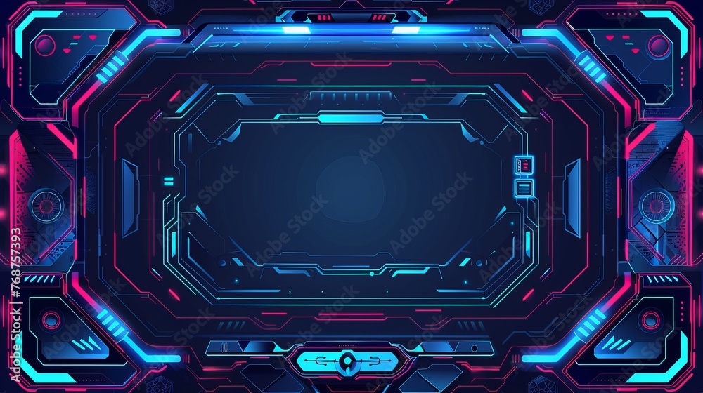 A live stream overlay panel design template, crafted for a futuristic ...
