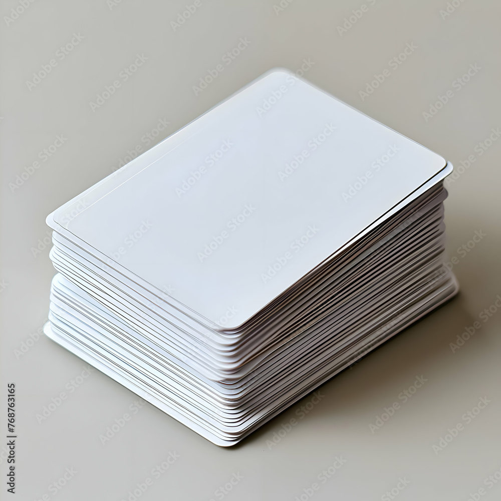 Blank white playing cards mock up on the grey background. High ...