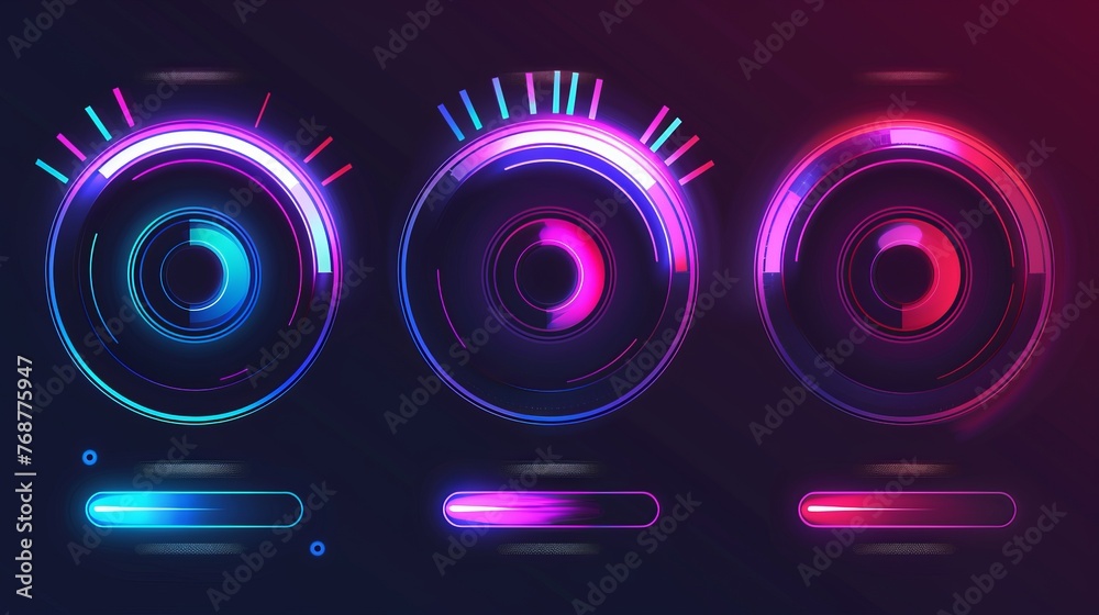 Vector round graphs depicting loading progress bars, load or download ... Vector round graphs depicting loading progress bars, load or download ...