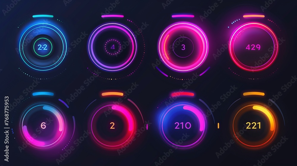 Vector round graphs depicting loading progress bars, load or download ... Vector round graphs depicting loading progress bars, load or download ...