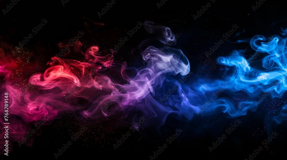 Color smoke. Paint water splash. Fire flame. Cosmic stardust. Red blue ...