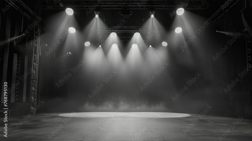 website background, bodybuilding competition stage with spotlights ...