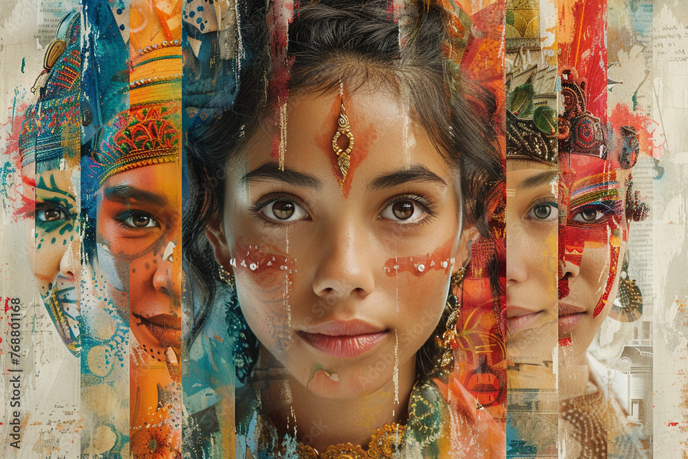A collage celebrating cultural heritage and diversity, showcasing ...