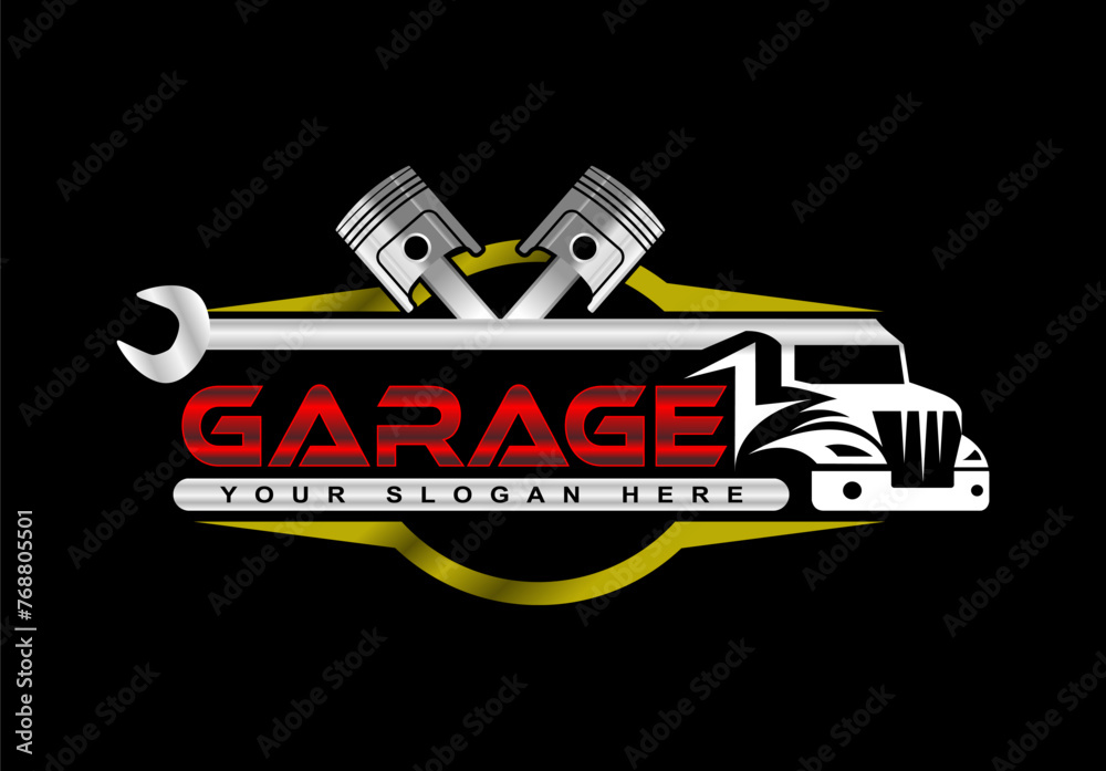 truck repair diesel mechanic logo Stock Vector | Adobe Stock